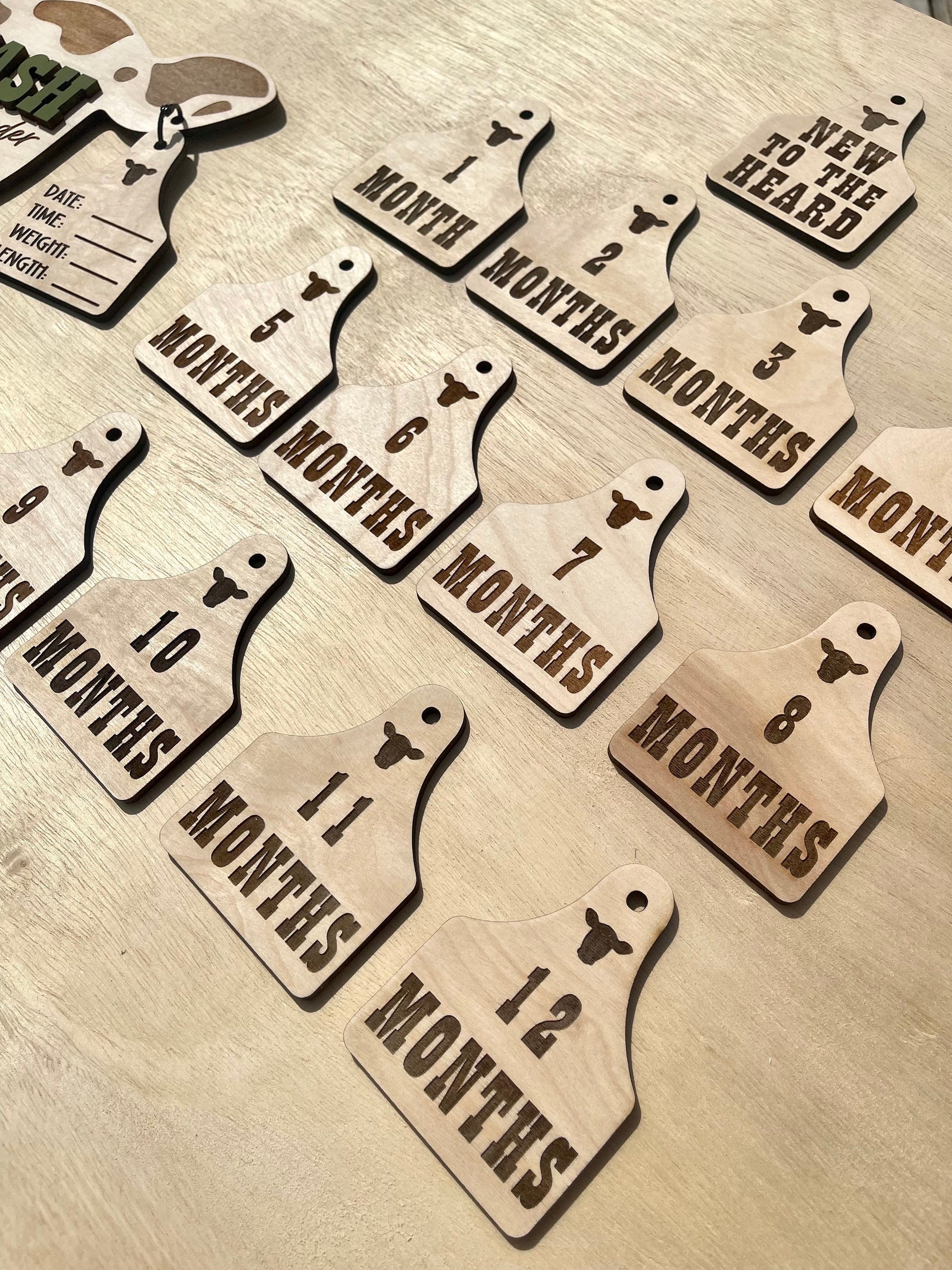 Cow Tag Baby Milestones + Milestone Cards
